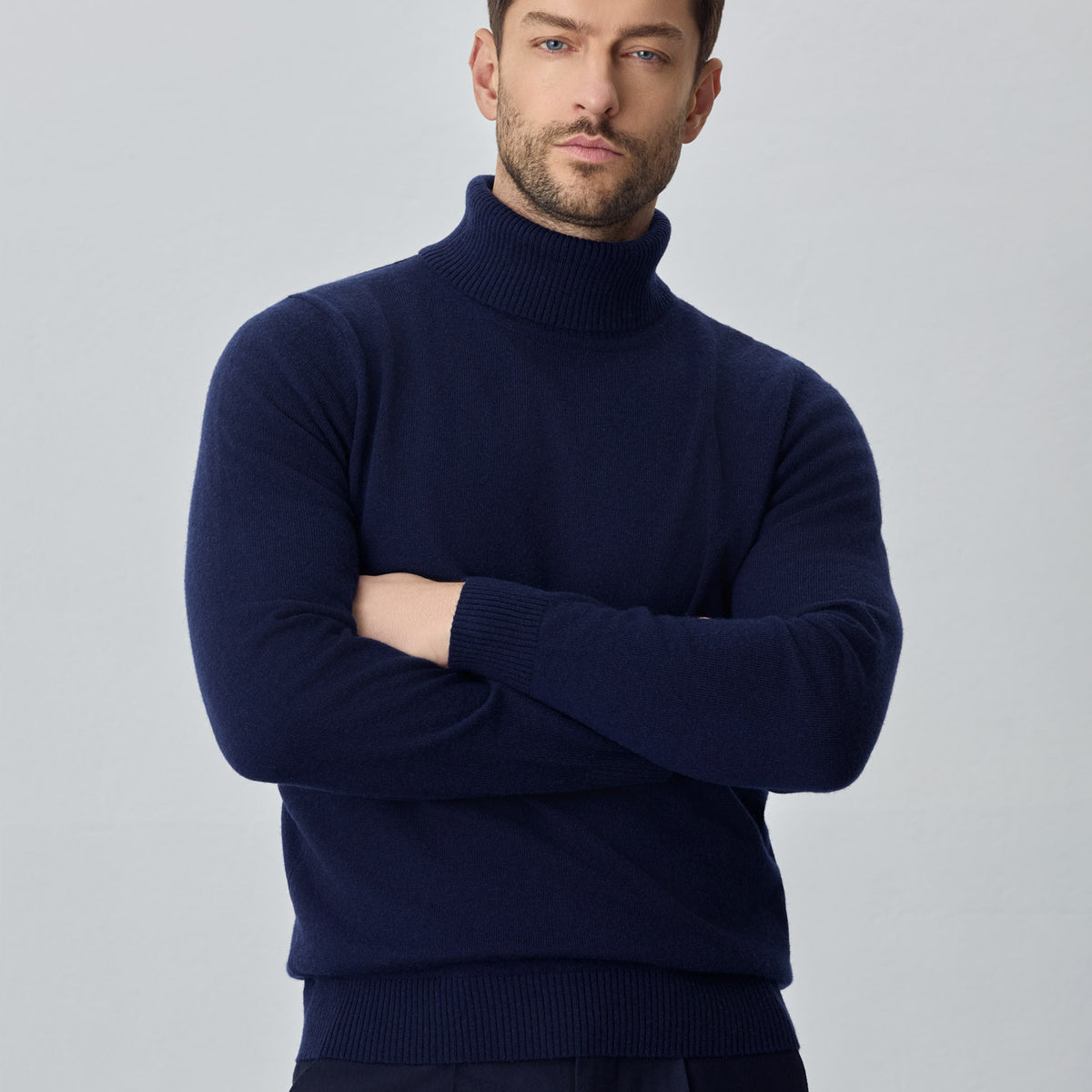 Camisola turtleneck de manga comprida lavável na máquina em mistura de ...