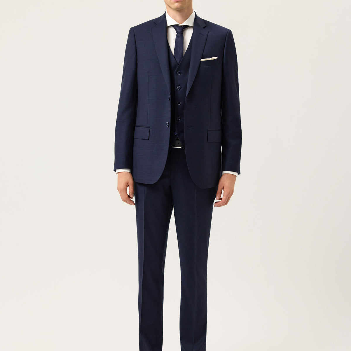 Slim Fit Nailhead Wool 3-Piece Suit – Sacoor Brothers